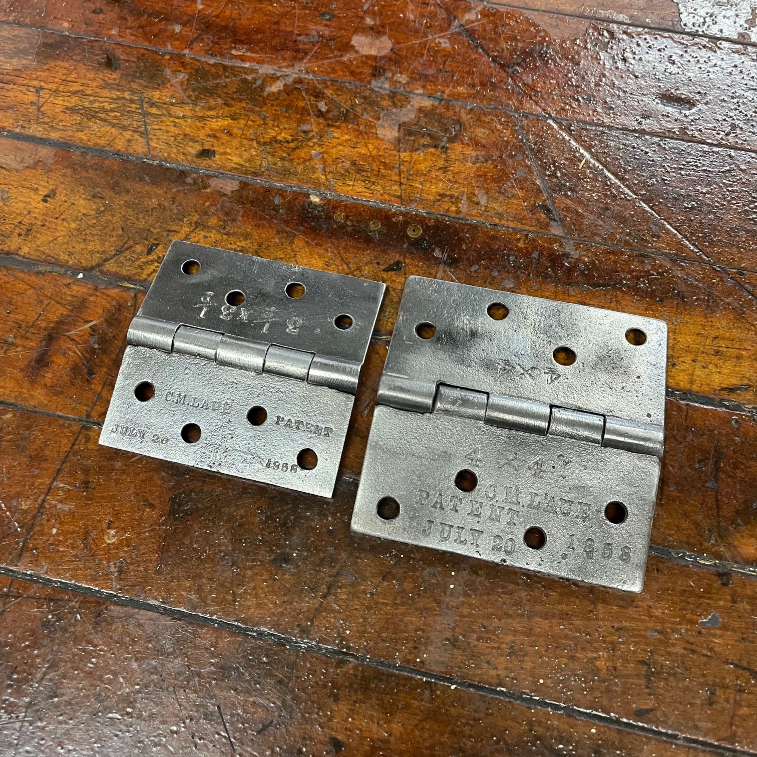 Antique Door Hinges Stamped 1858 – Reclaimed Fort Wayne